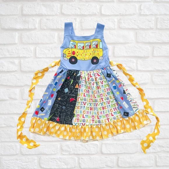 Dresses | Back To School Wheels On The Bus Apron Milk Silk Dress | Poshmark